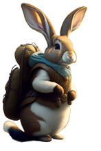 Easter Hiking Bunny Rabbit Art Free Stock Photo - Public Domain Pictures