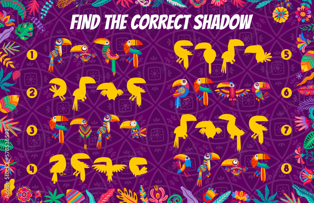 Vector de Stock Find correct shadow of cartoon Brazilian and Mexican ... Vector de Stock Find correct shadow of cartoon Brazilian and Mexican ...