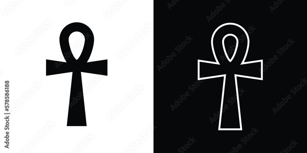 Coptic cross Ankh icon black color, Ankh symbol design from Religion ...