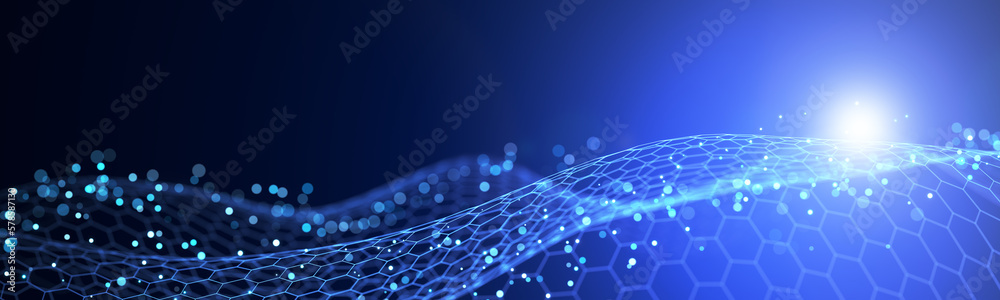 Network structure background. Artificial Intelligence. Machine learning. Data background. Big ...