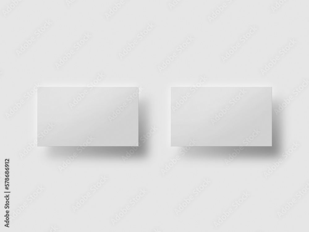 3D rendered elegant horizontal business card, visiting card stack mock ...
