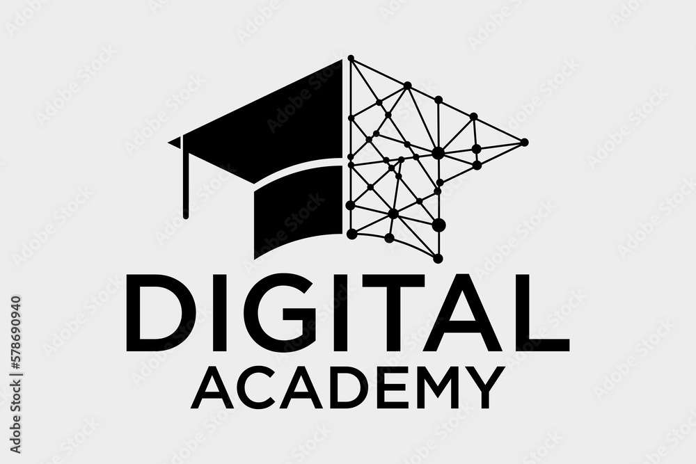 Artificial Intelligence Technology with Graduation Hat Cap Education ...