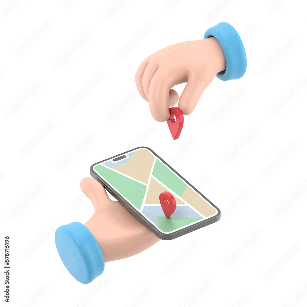 Transparent Backgrounds Mock-up.Isometric phone and GPS mobile ...