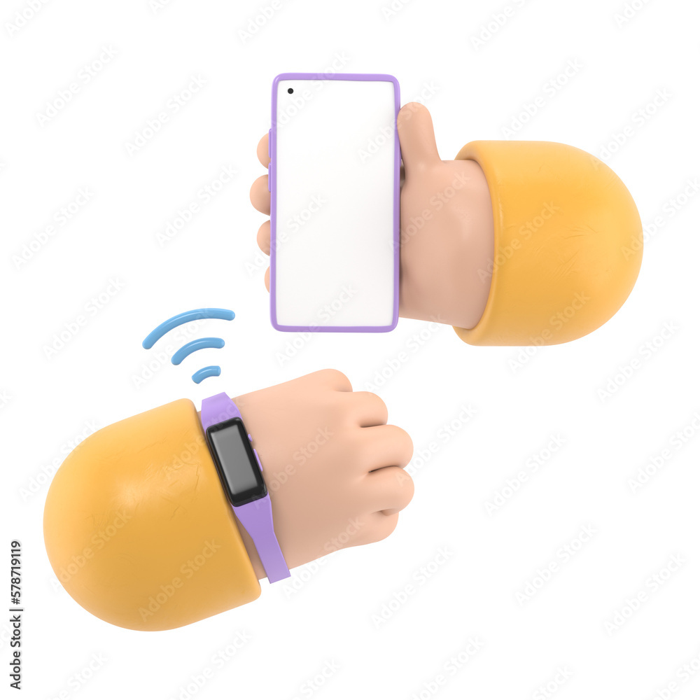 Transparent Backgrounds Mock-up.3d icon nfc smart watch connected to ...