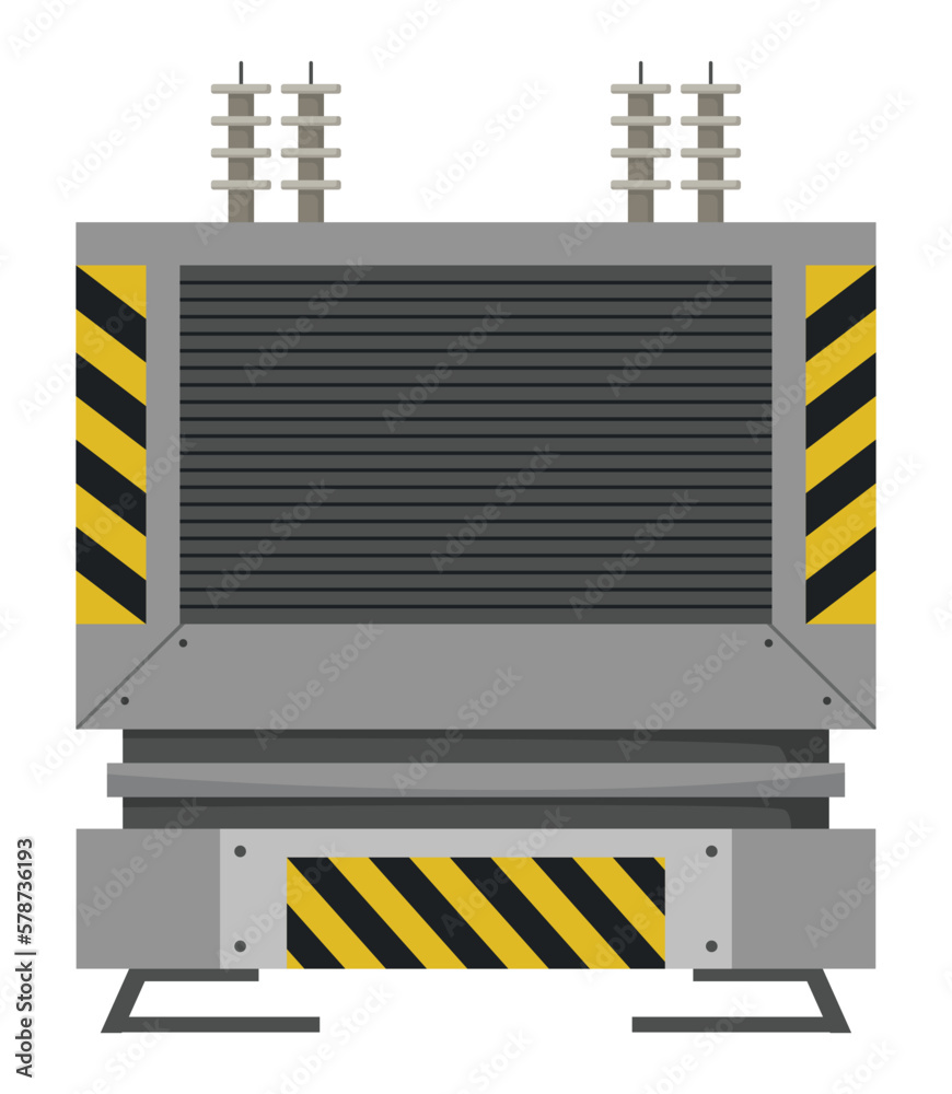 High voltage electrical transformer and isolator. Energy substation ...