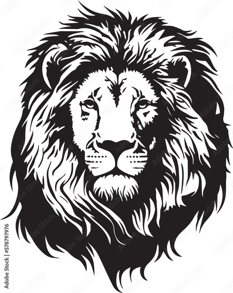 lion vector face