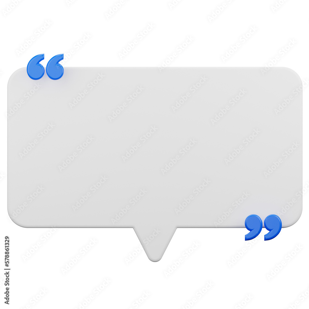 bubble chat with quote sign 3d render Stock Illustration | Adobe Stock