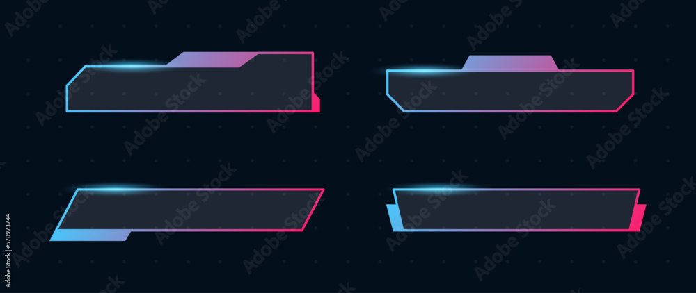 Futuristic lower third element. Stream overlay template. 素材庫向量圖 | Adobe ...