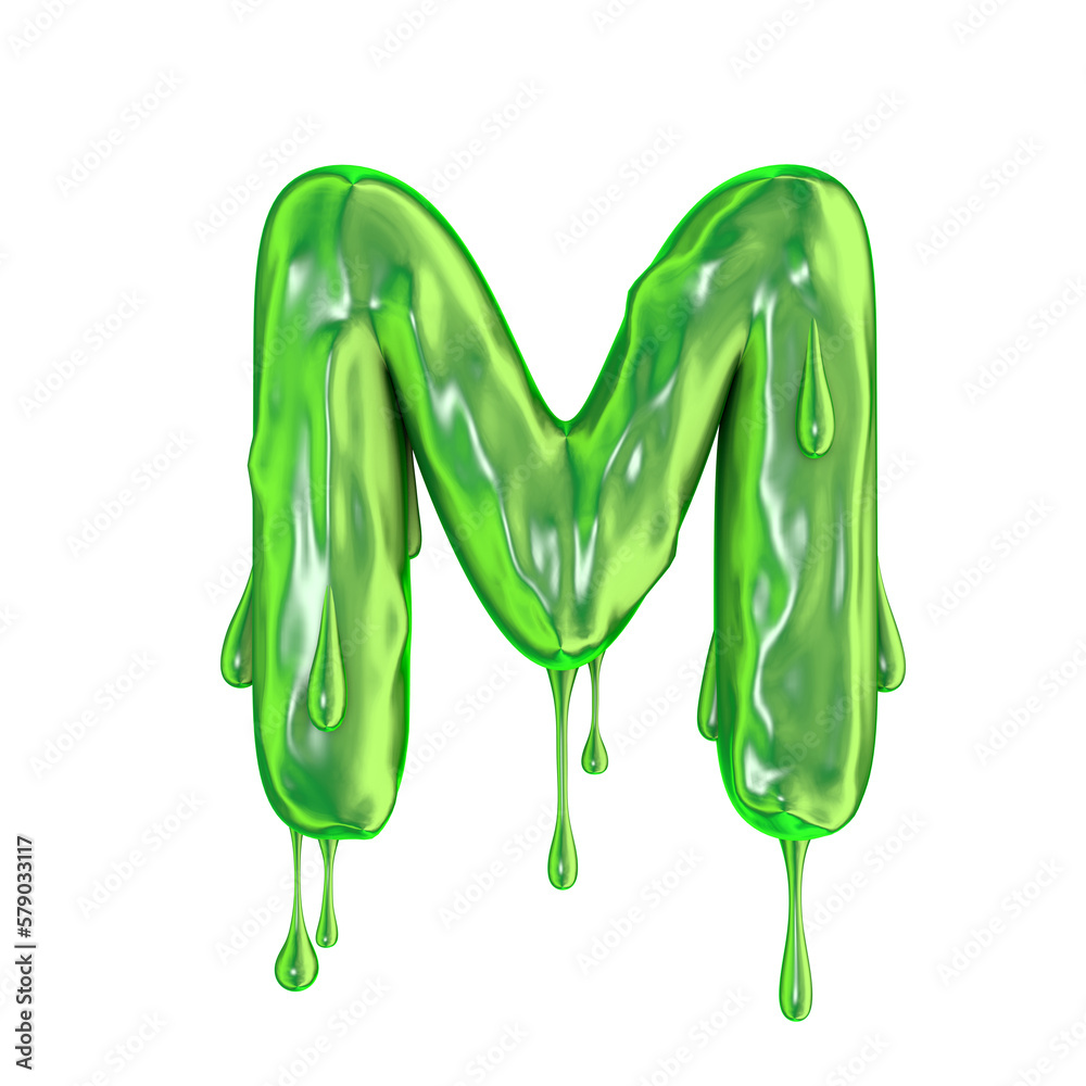 Green dripping slime halloween capital letter M Stock Illustration ...