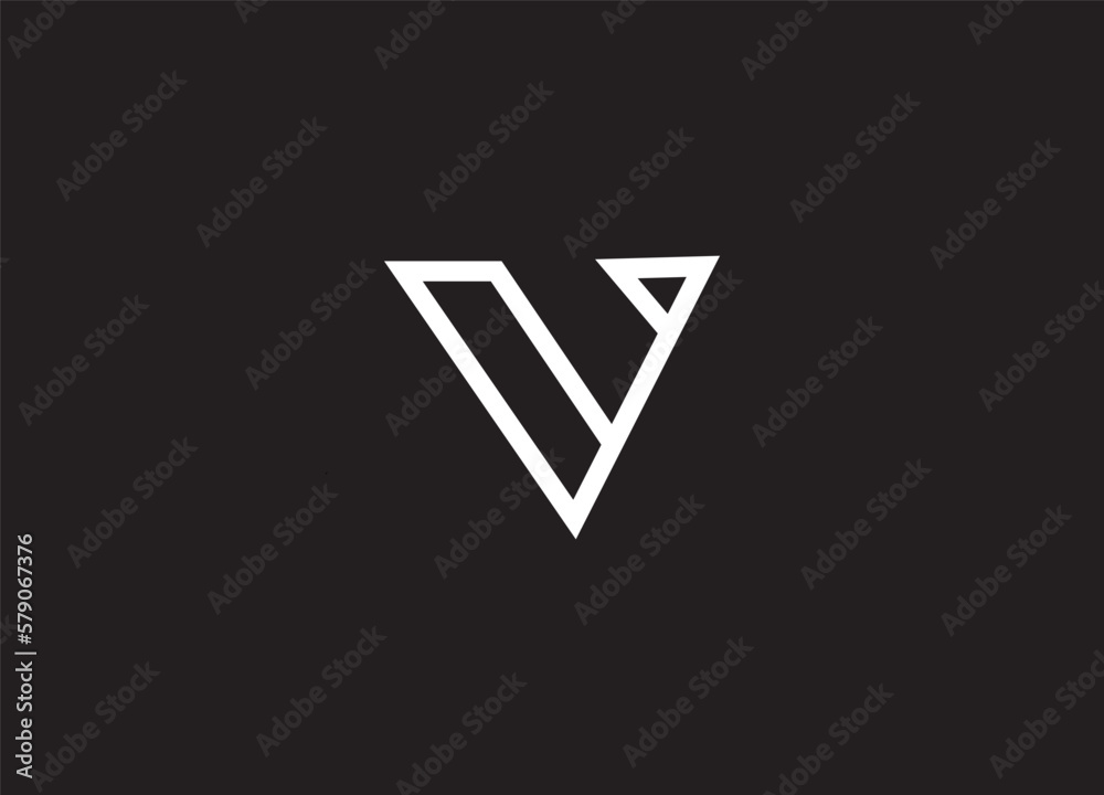 letter V minimalist art monogram logo design Stock Vector | Adobe Stock