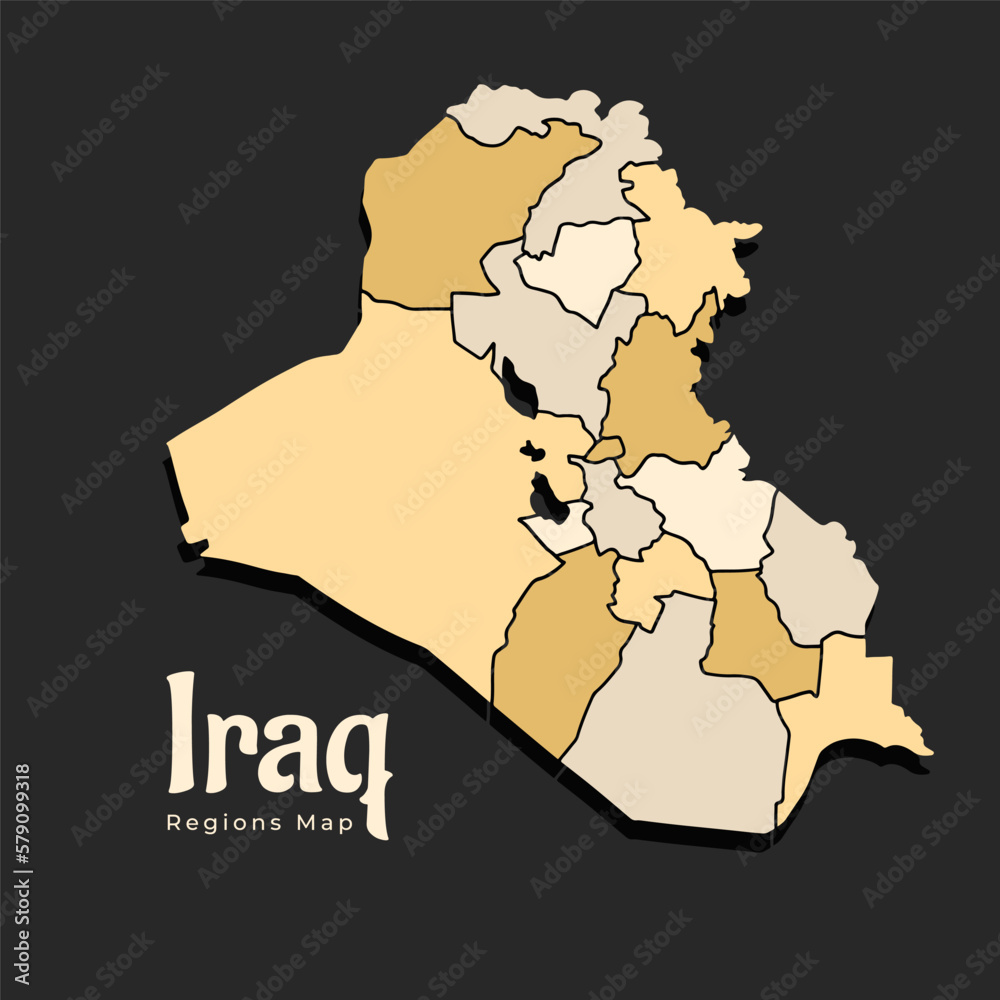 Illustrated Maps of Iraq Stock Vector | Adobe Stock