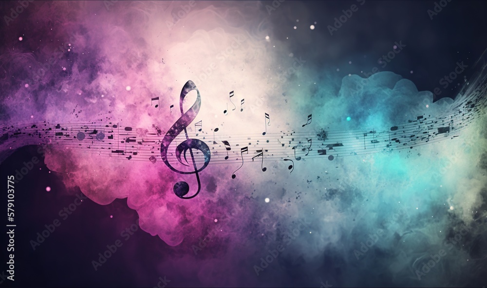 a music note in the middle of a nebula Stock Illustration | Adobe Stock