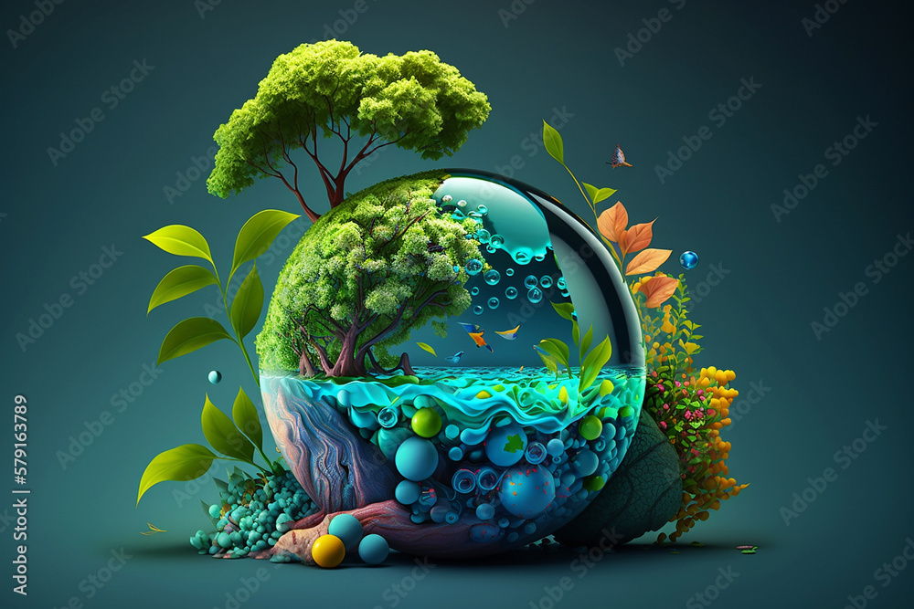 world environment and Earth day concept with green globe 素材庫插圖 | Adobe ...