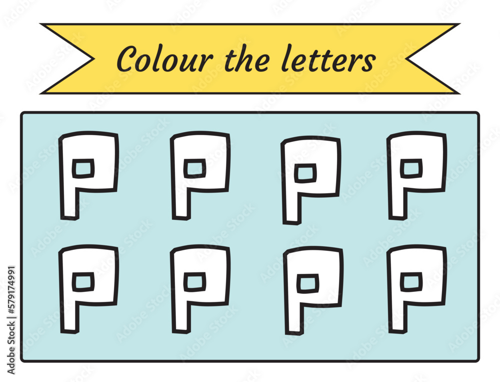 alphabet letters P. Printable worksheet for children's textbooks ...