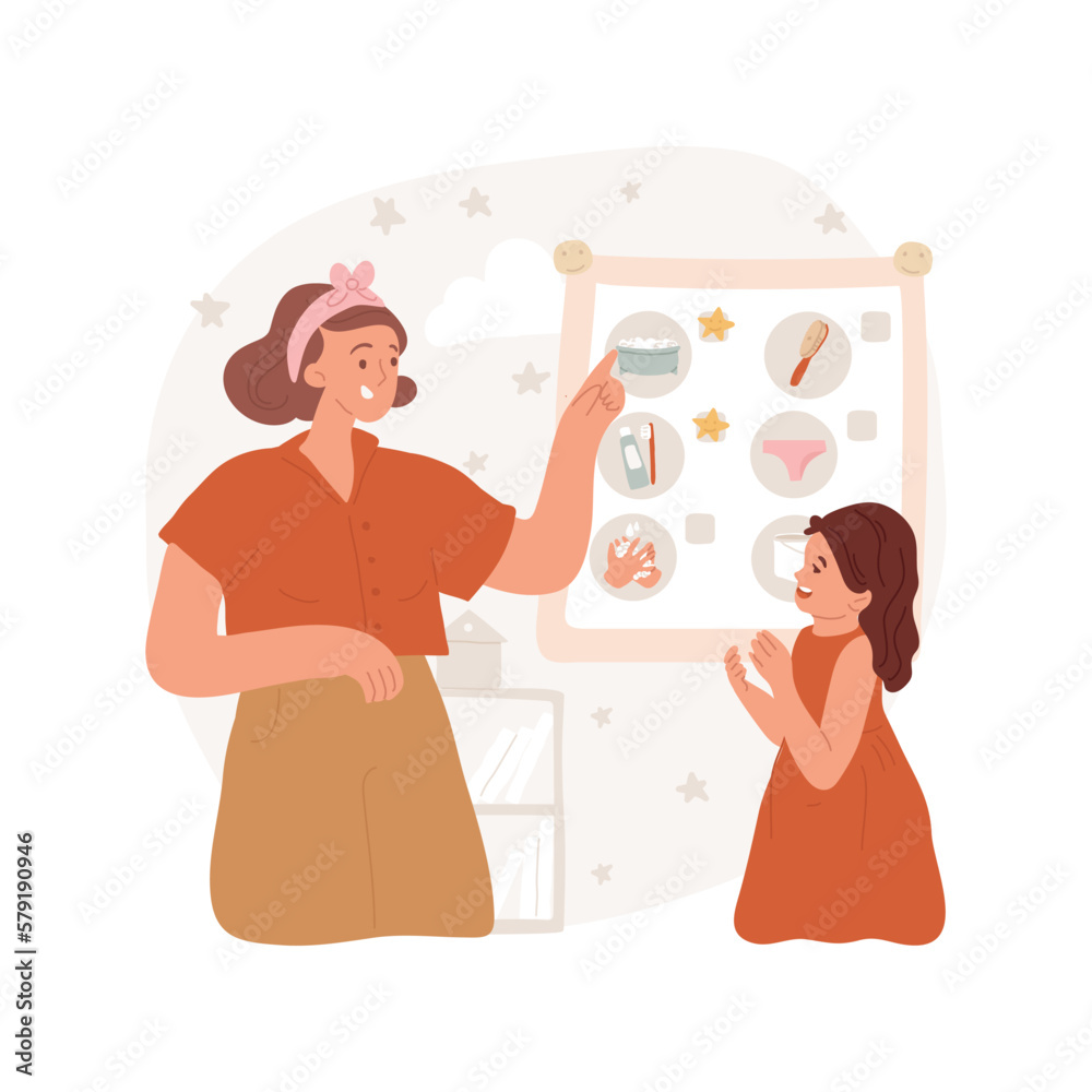 Hygiene checklist isolated cartoon vector illustration. Create child ...