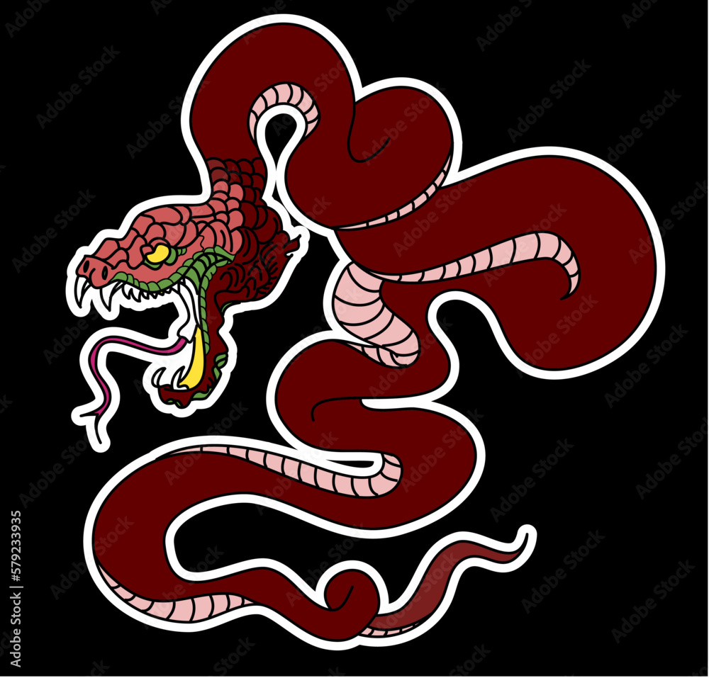 snake cobra tattoo style Cobra vector. king Cobra snake with mouth open ...
