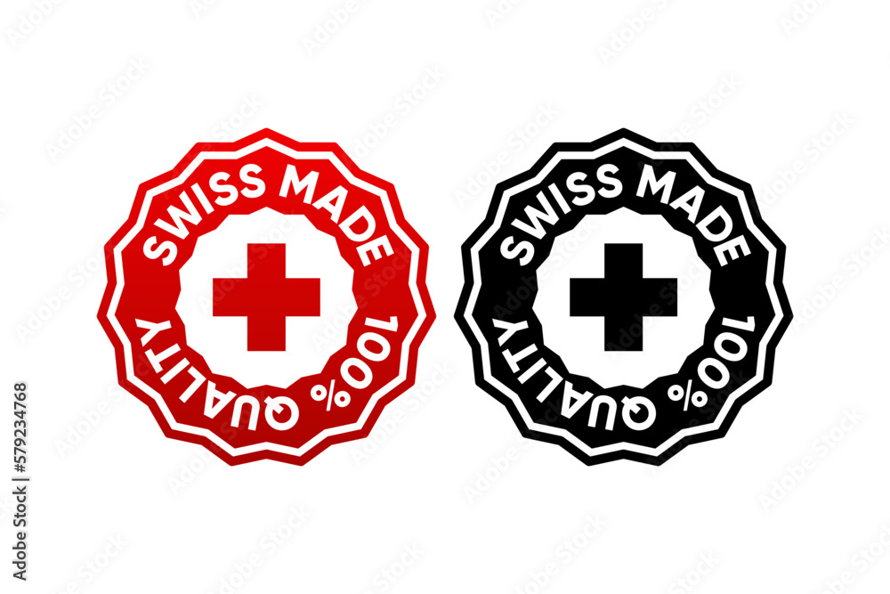Made in Switzerland labels. Swiss made badges. Switzerlands stamp ...