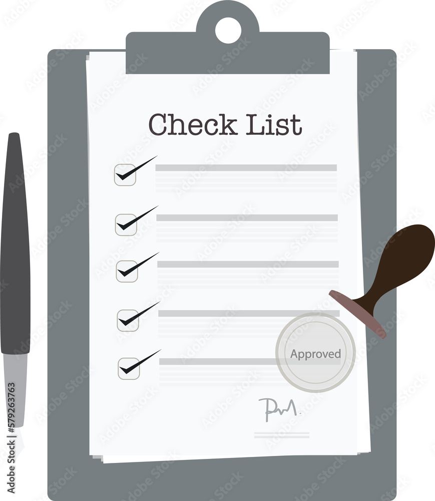 Check List Approve Stock Illustration | Adobe Stock