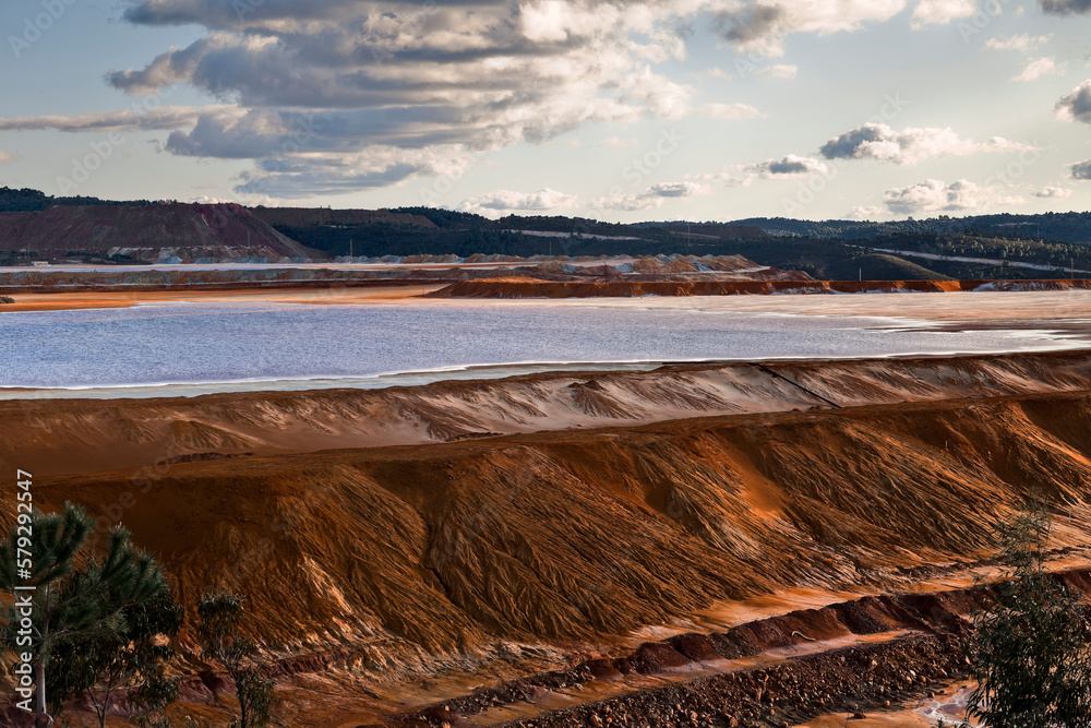 Dam copper mine waste in Riotinto, Spain Stock Photo | Adobe Stock