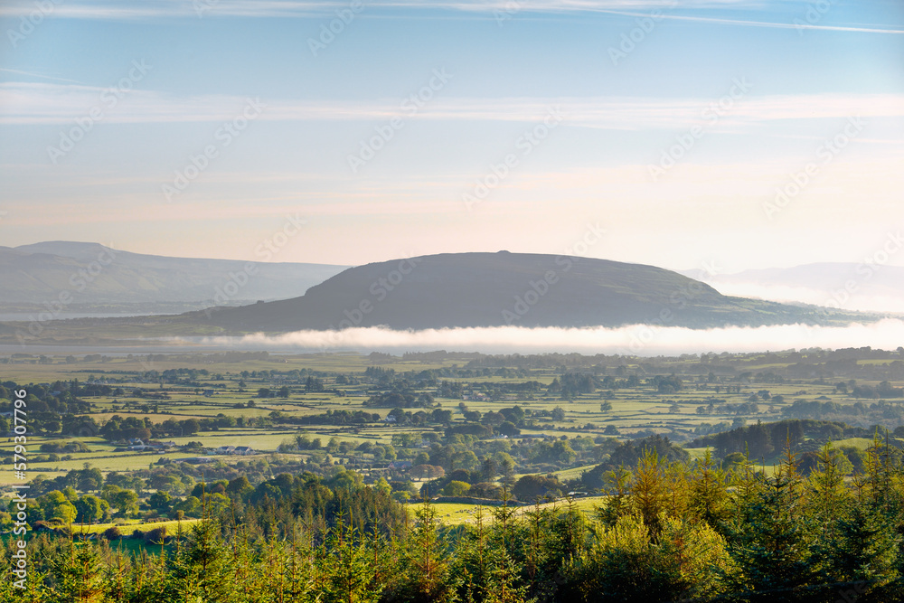 N.E. to Knocknarea Mt. beyond Ballysadare Bay, Sligo, Ireland. Early ...