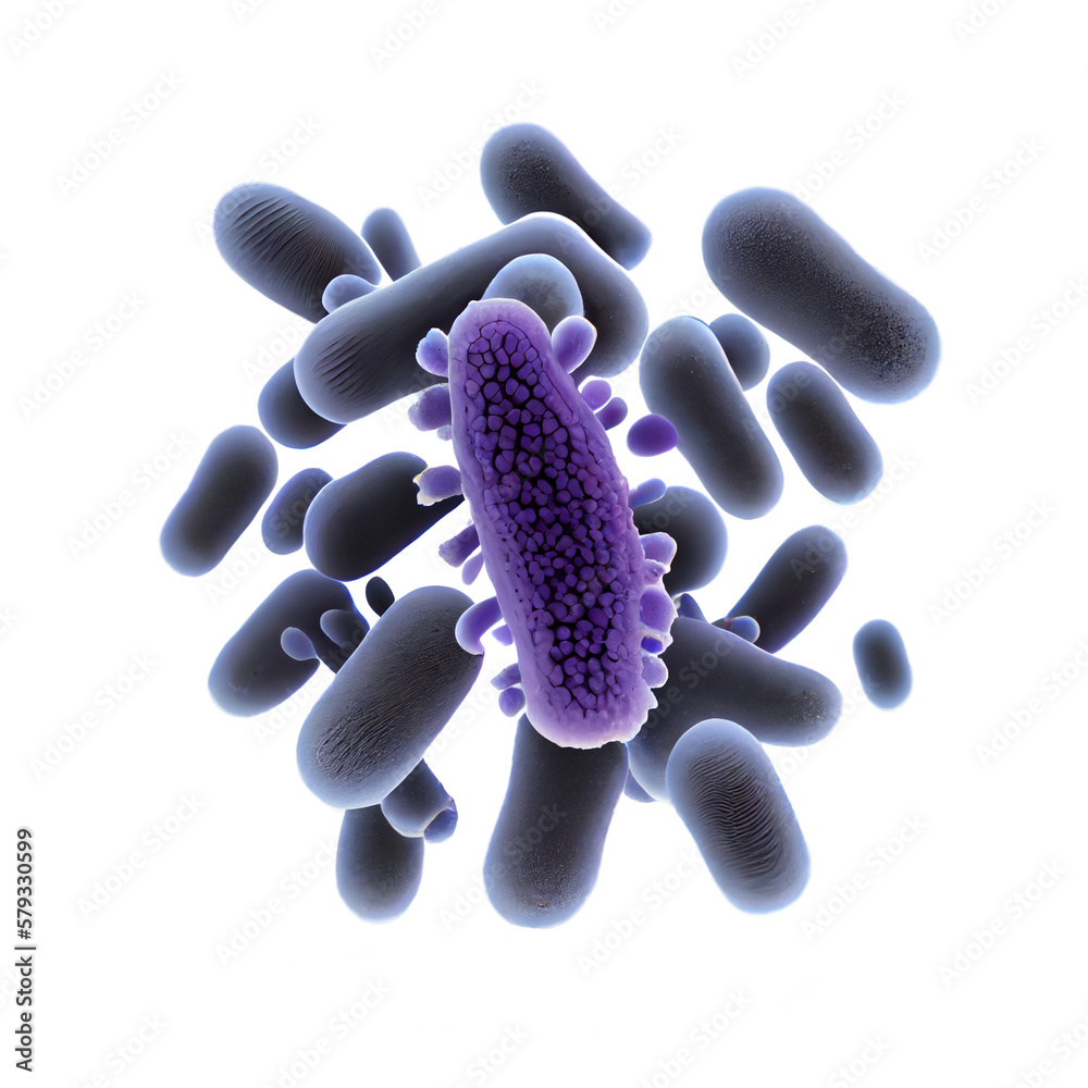 pseudomonas aeruginosa bacteria rod-shaped purple bacteria. Pathogenic ...