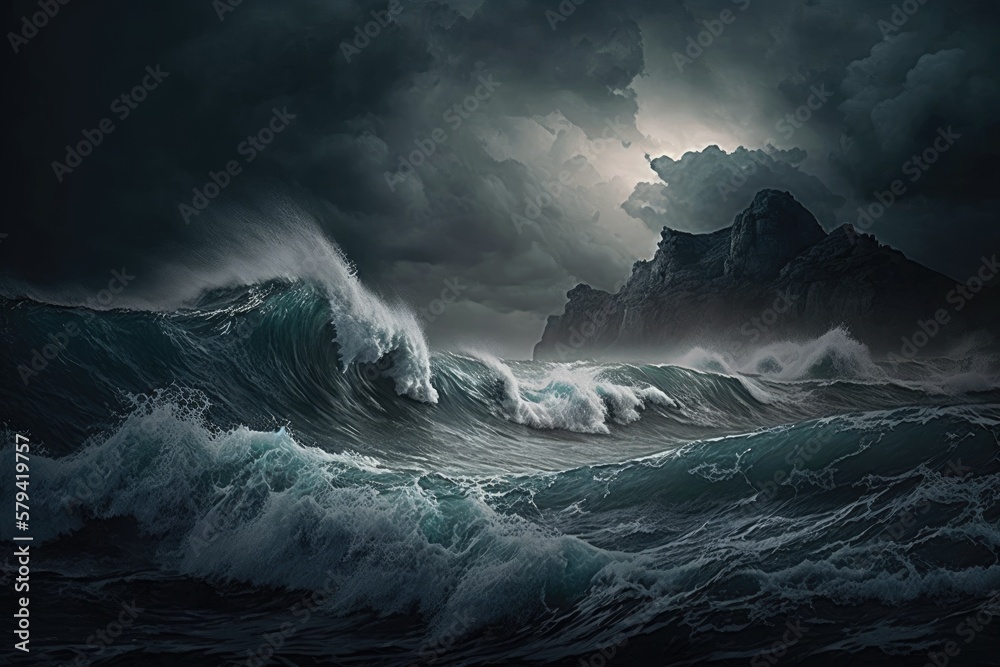 Magnificent seascape wallpaper featuring ominous looking, churning ...