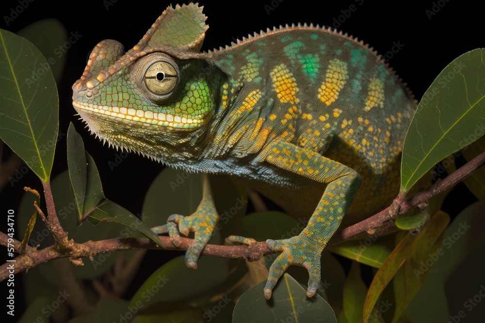 Nighttime sighting of a lance nosed chameleon (Calumma gallus) in ...