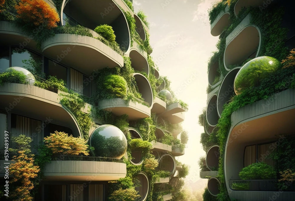 Ai-Generated Render of a Modern, Sustainable, Eco-Friendly Vertical ...