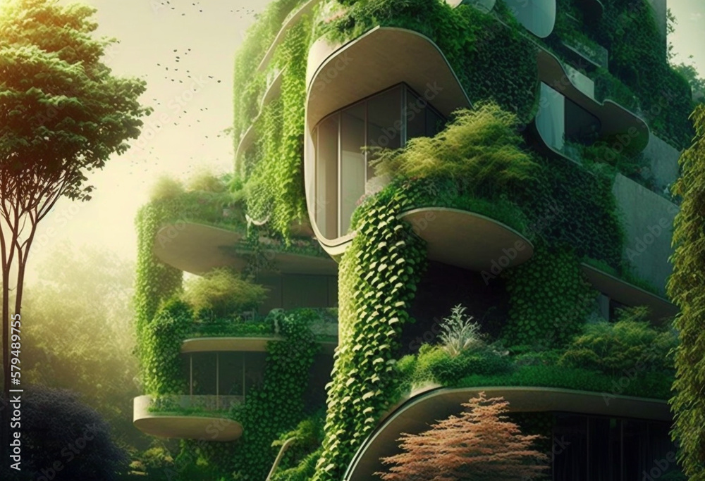 Ai-Generated Render of a Modern, Sustainable, Eco-Friendly Vertical ...