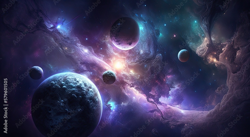 Deep space background illustration. Perfect for wallpapers, banners ...