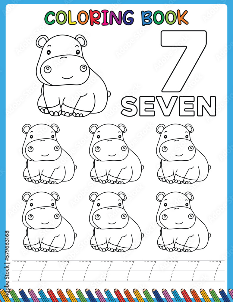 Flamingo cartoon. Black and white animal lines. Coloring book for kids ...