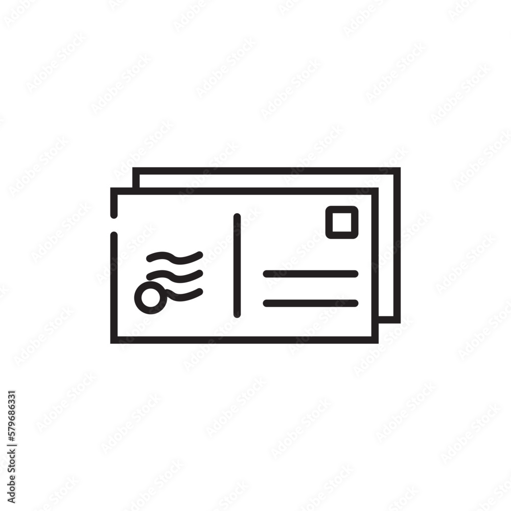 postcard icon poster for app web logo banner icon svg file Stock Vector ...