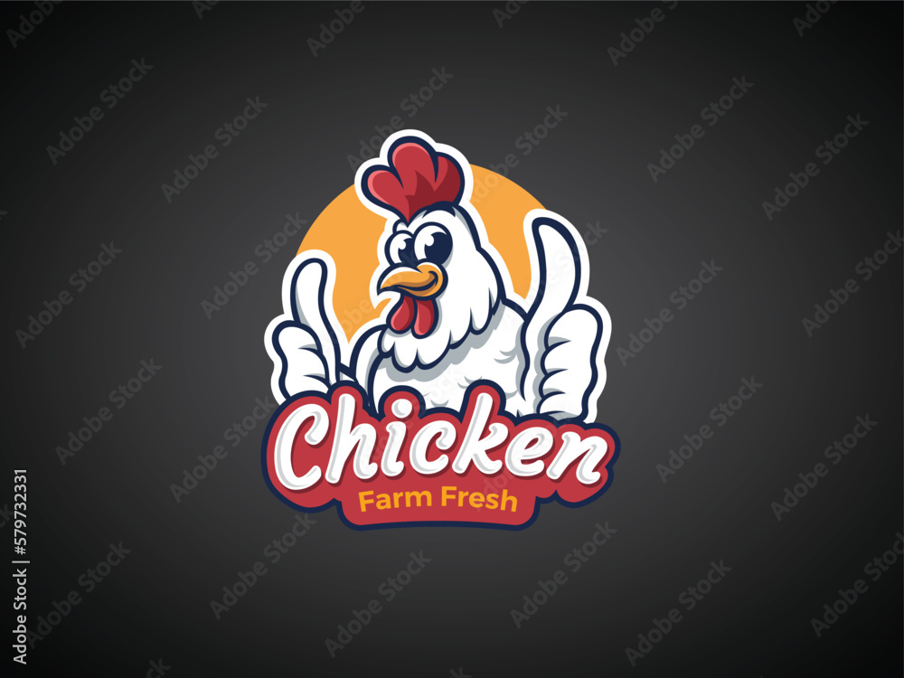 Fried chicken restaurant logo template. Stock Vector | Adobe Stock