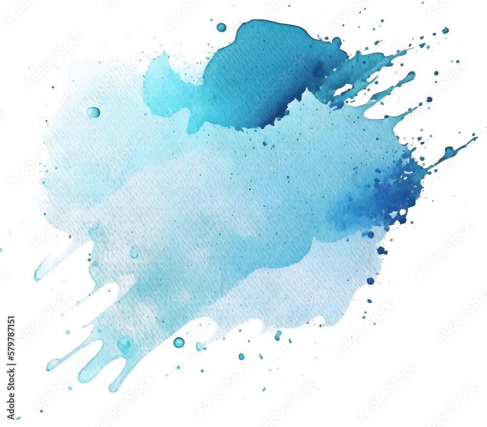 blue watercolor spot on a transparent background. Generative AI. Stock ...