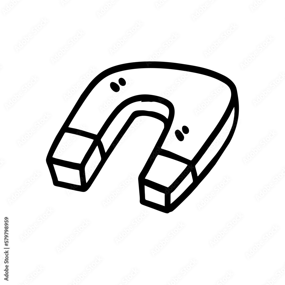 Vector Illustration of Hand drawn Magnet Doodle art style Stock Vector ...