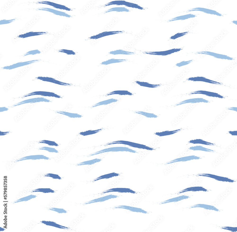 Seamless Wave Stripe Pattern, Water vector background. rain drops brush ...