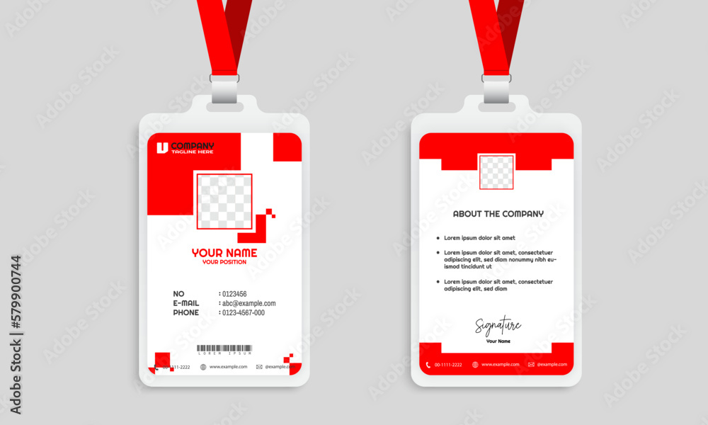 Corporate ID Card Design Template, Flat design name tag badge template ...