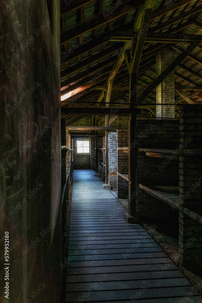 Prisoners barracks at Auschwitz II Birkenau WWII Nazi concentration ...