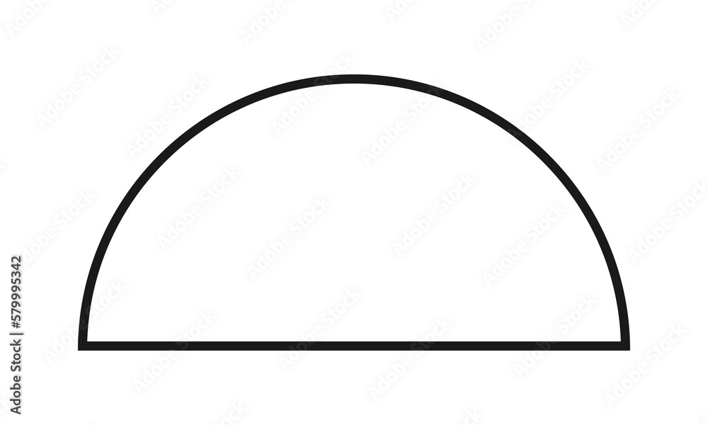 Hollow Semicircle Thin Stroke Shape Icon Stock Vector | Adobe Stock