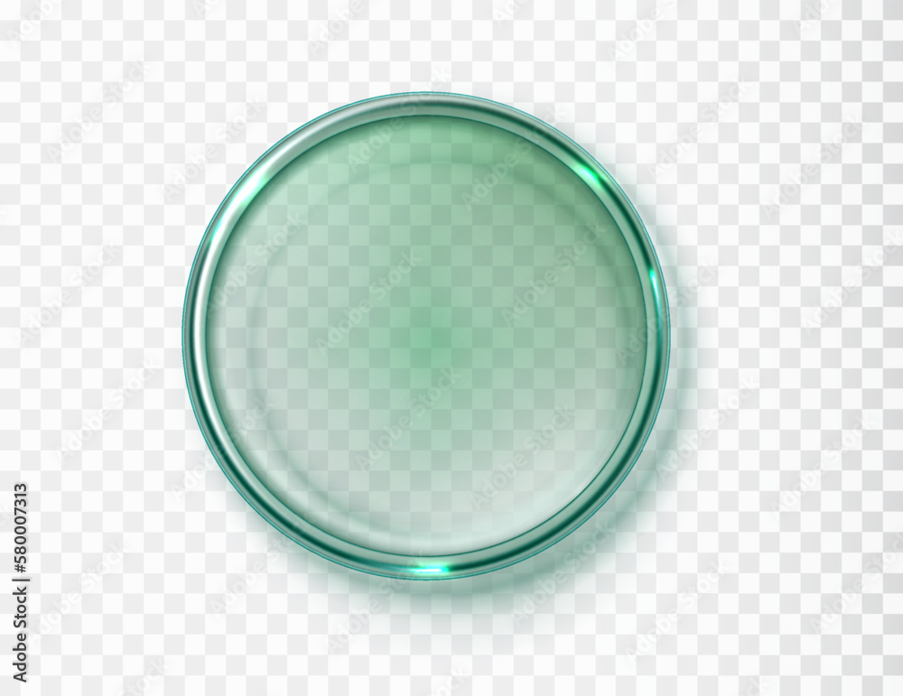 Empty petri dish isolated on transparent background. Realistic Green ...