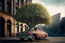 Tree Growing Out Of Abandoned Car 3 Free Stock Photo - Public Domain ...