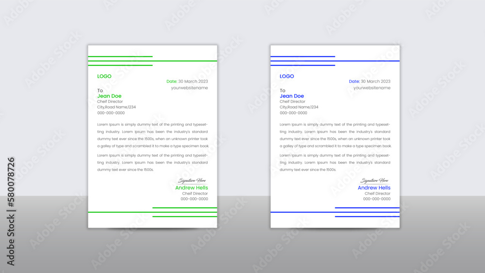 Simple And Clean corporate letterhead bundle.Modern Abstract letterhead ...