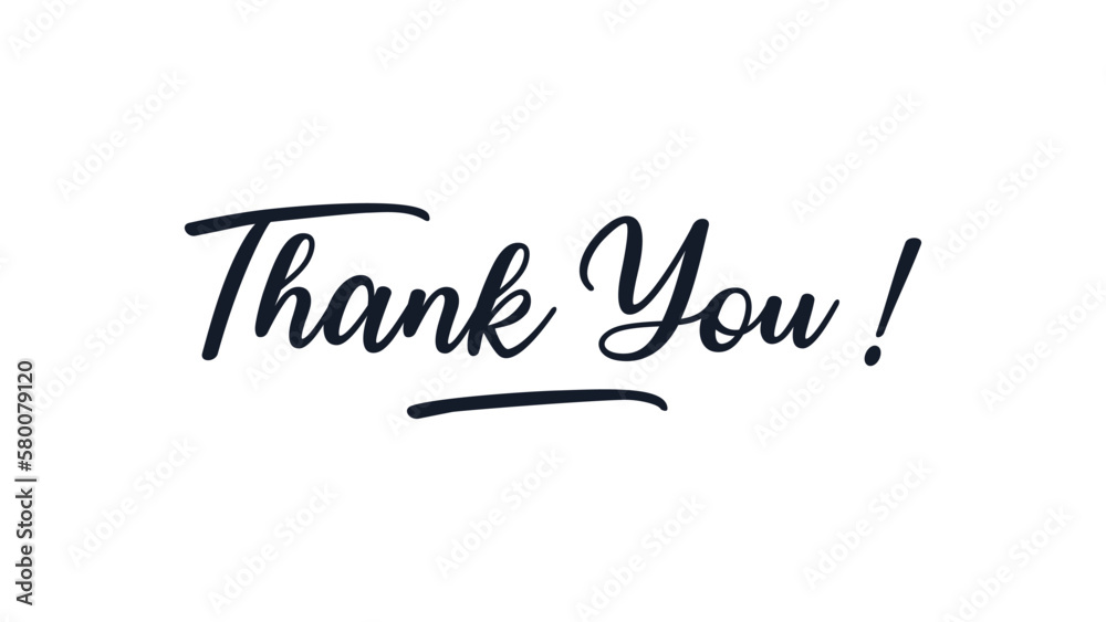 Thank You Text Handwritten Lettering Calligraphy isolated on White ...