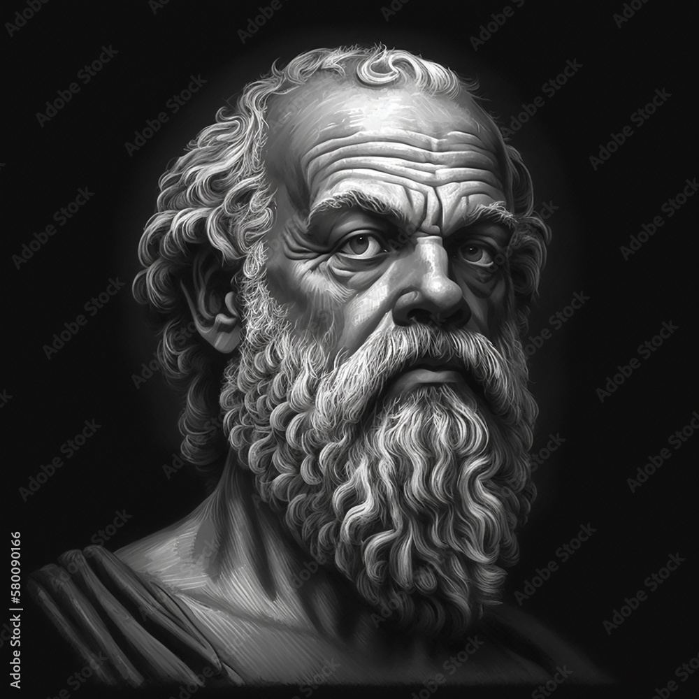 Ancient Greek philosopher Socrates. Created with Generative AI ...