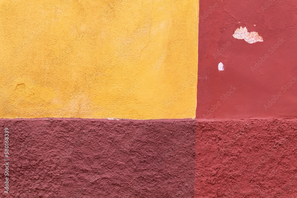 Colorful Mexican exterior wall painted in shades of off CENTERED ...