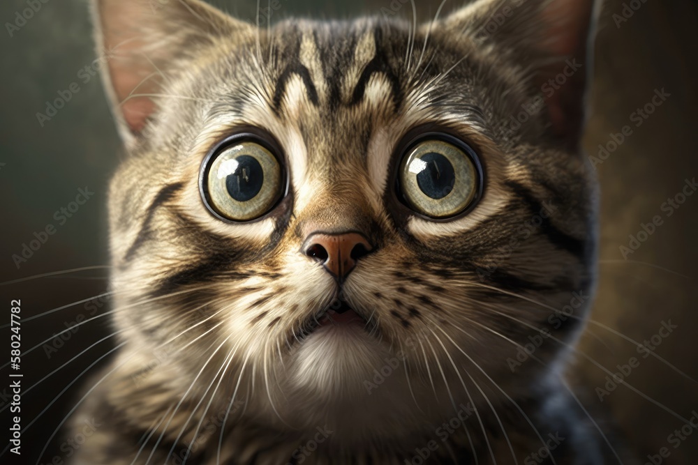 Ilustración de Stock Skeptical, surprised cat thinking, I don't know ...