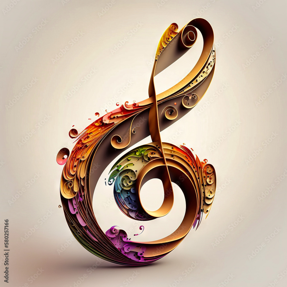 Music graphite poster, treble clef and notes. Background, wallpaper ...
