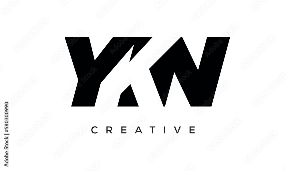 Vetor YKN letters negative space logo design. creative typography ...