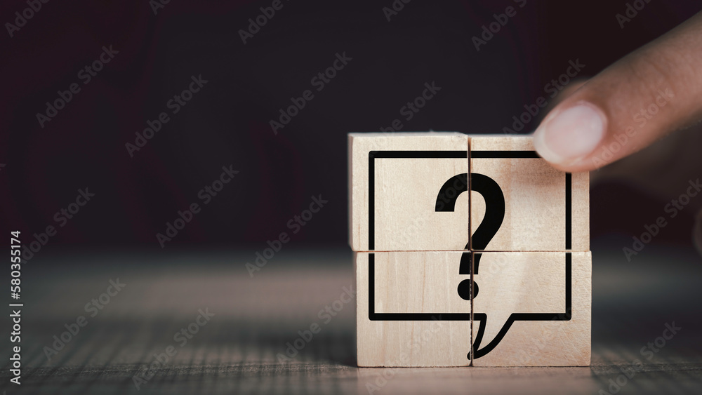 Problem and solution, Root cause analysis concepts. Question mark ...