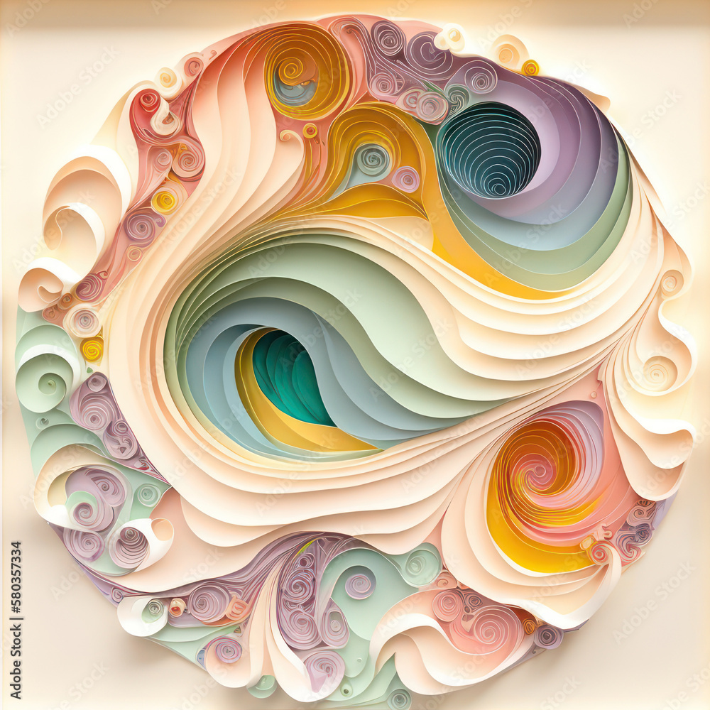 Generative AI illustration image of stunning beautiful paper cut ...